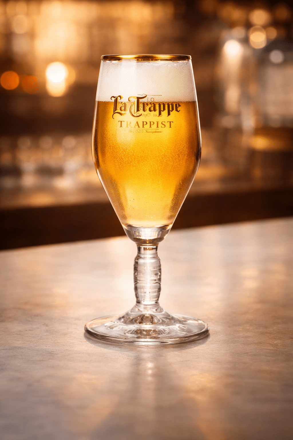 La Trappe Trappist Bierglas 300ml – Elegantes Kelchglas mit Goldrand ...
